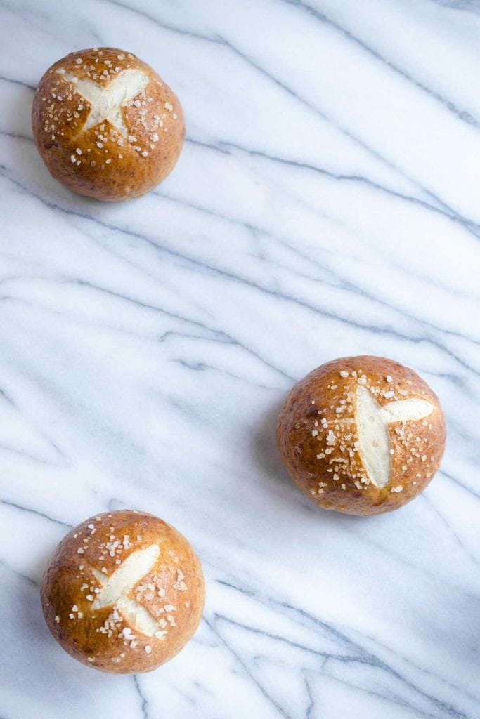 The BEST Pretzel Bun Recipe {Chewy & Perfect} - Savory Simple