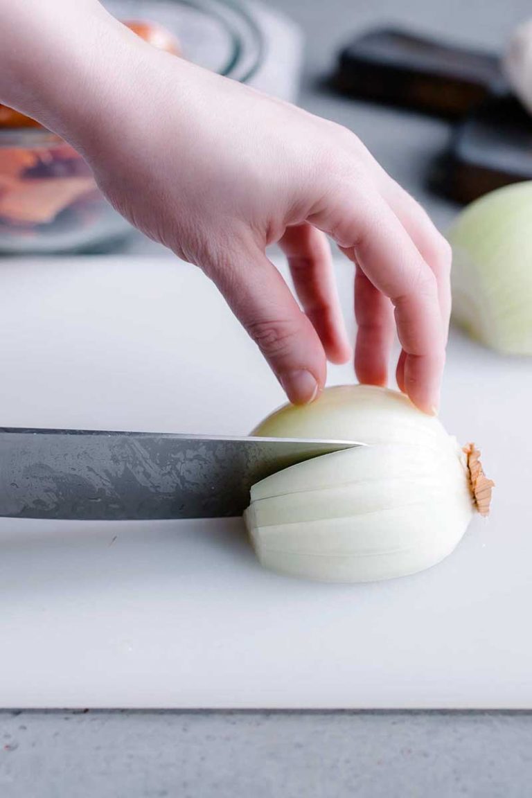 How To Chop An Onion {Step-by-Step Photos} - Savory Simple